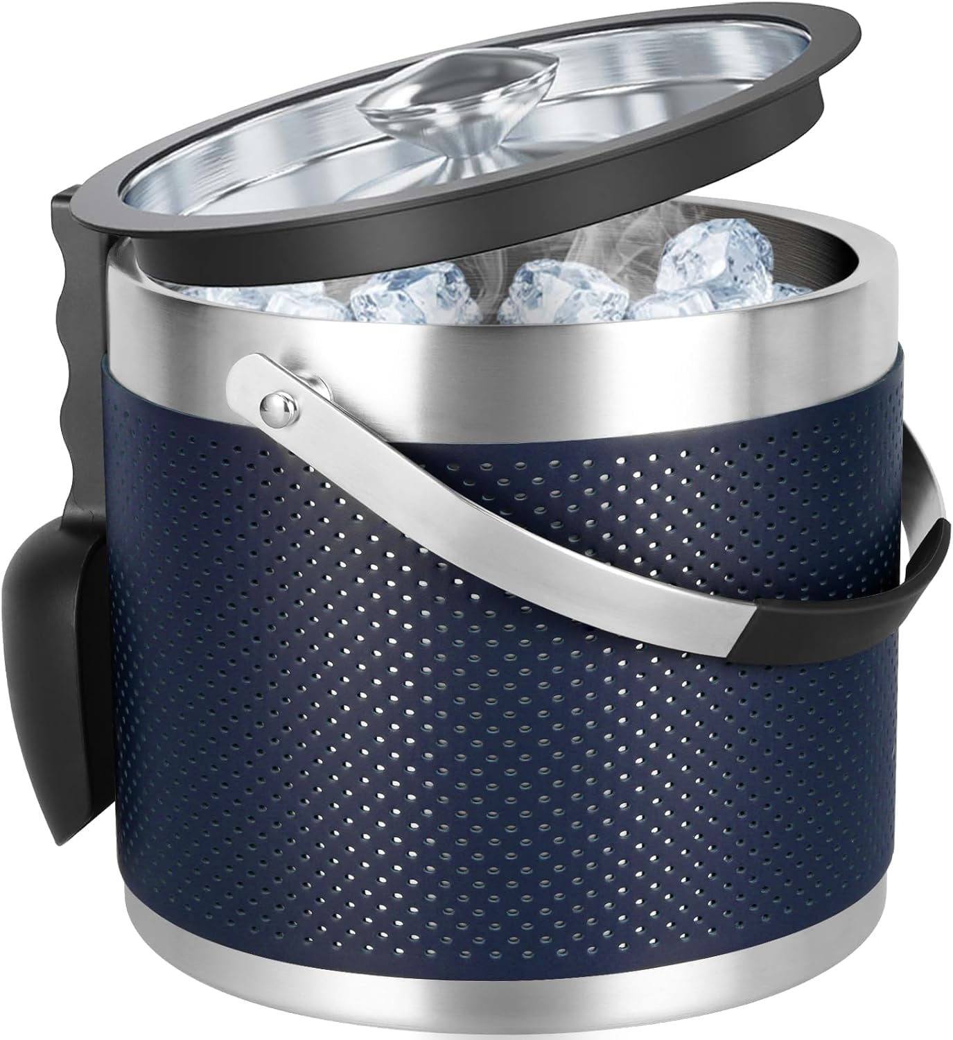 3Quart/3.2L Insulated Stainless Steel Ice Bucket with Lid, Scoop ...