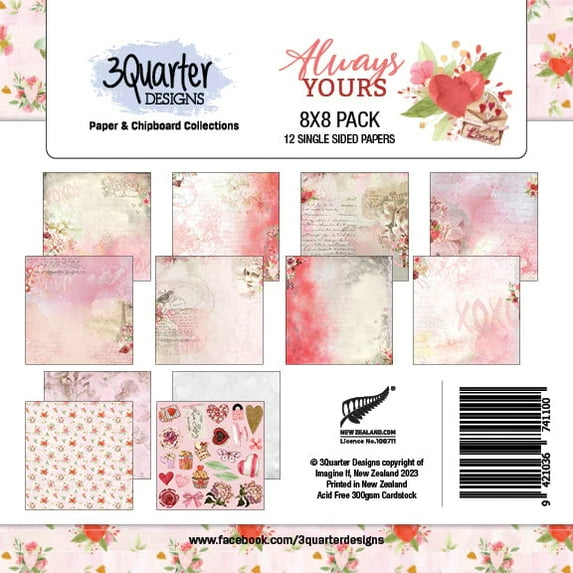 3Quarter Designs - 8" X 8" Paper Pack - Always Yours - Walmart.com