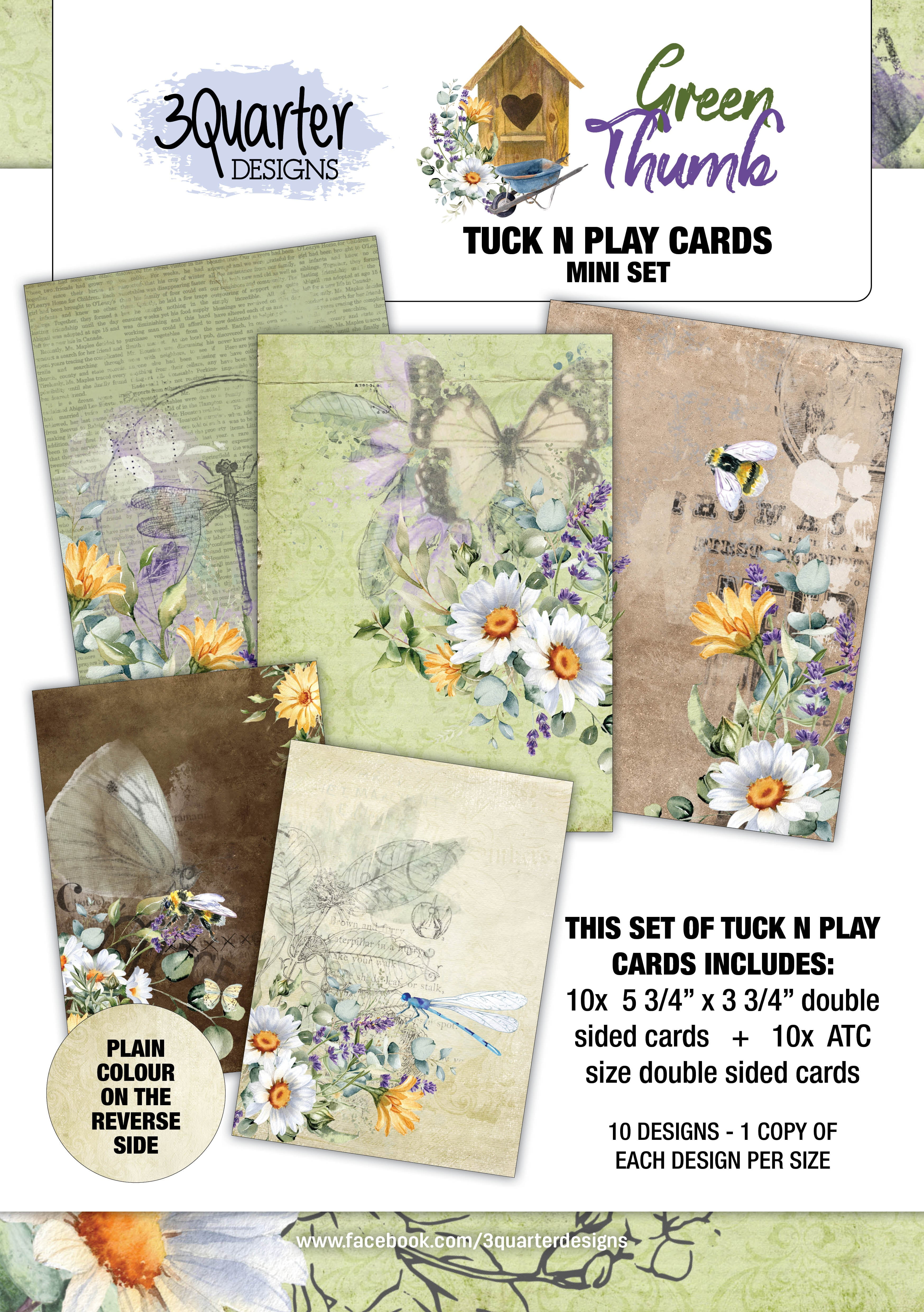 3Quarter Designs Green Thumb Tuck N Play Cards Pack Mini Set - Walmart.com