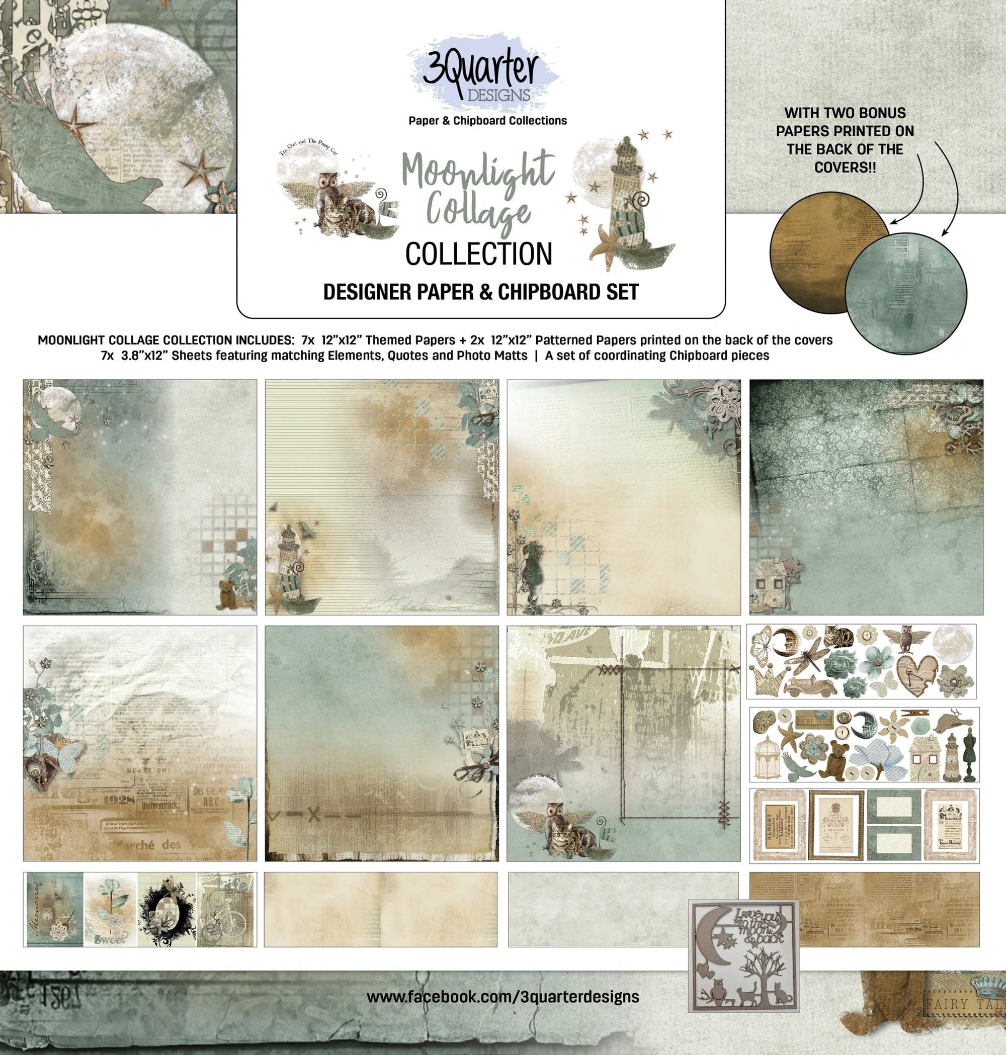 3Quarter Designs - Scrapbook Collection - Moonlight Collage - Walmart.com