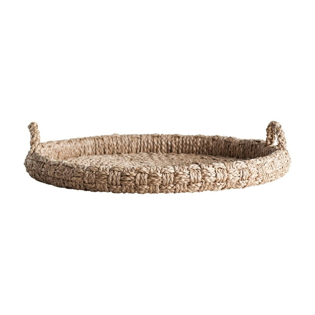 3R Studios Rustic Home Decor, Round Braided Bankuan Decorative Serving ...