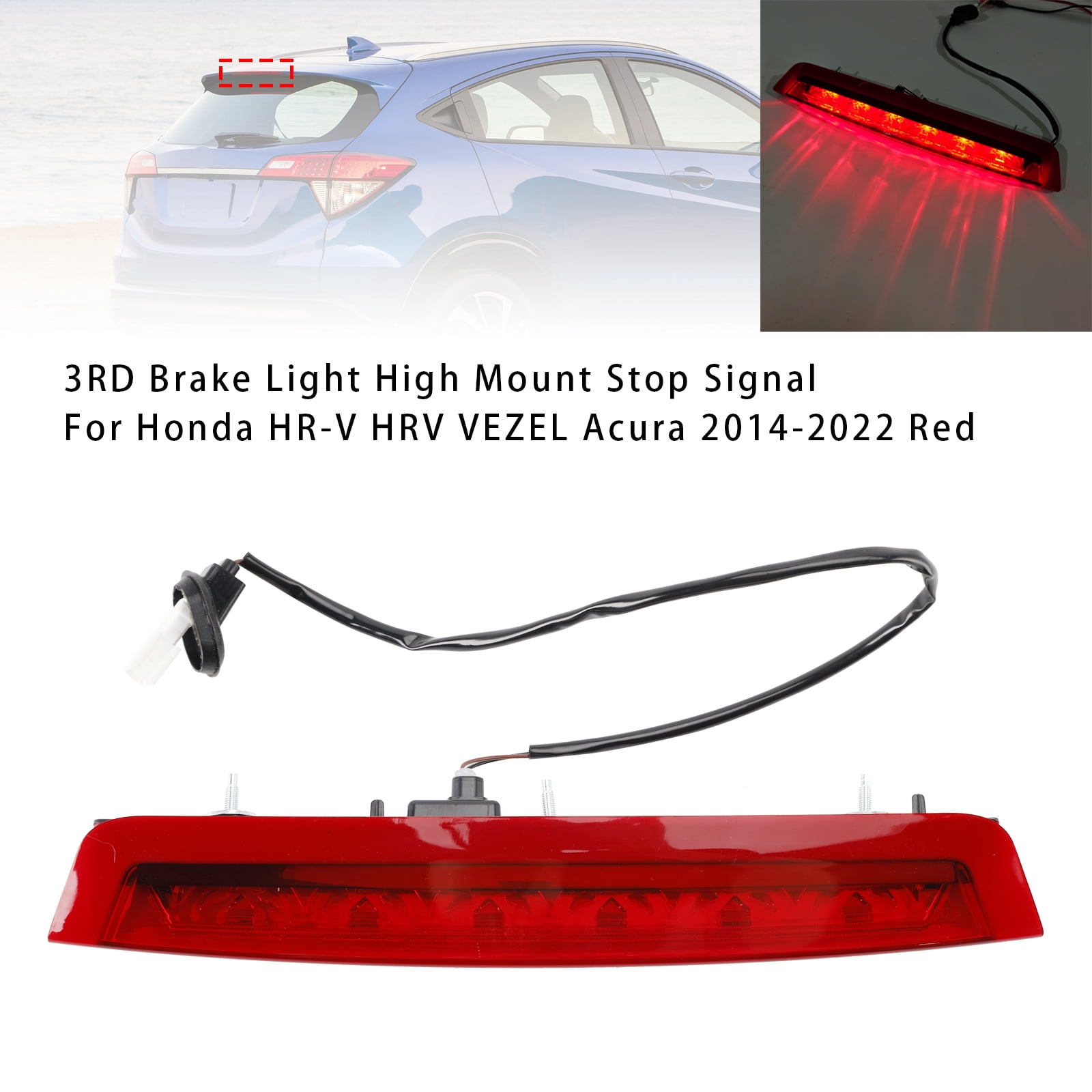 3RD Brake Light High Mount Stop Signal For Honda HR-V HRV VEZEL Acura ...
