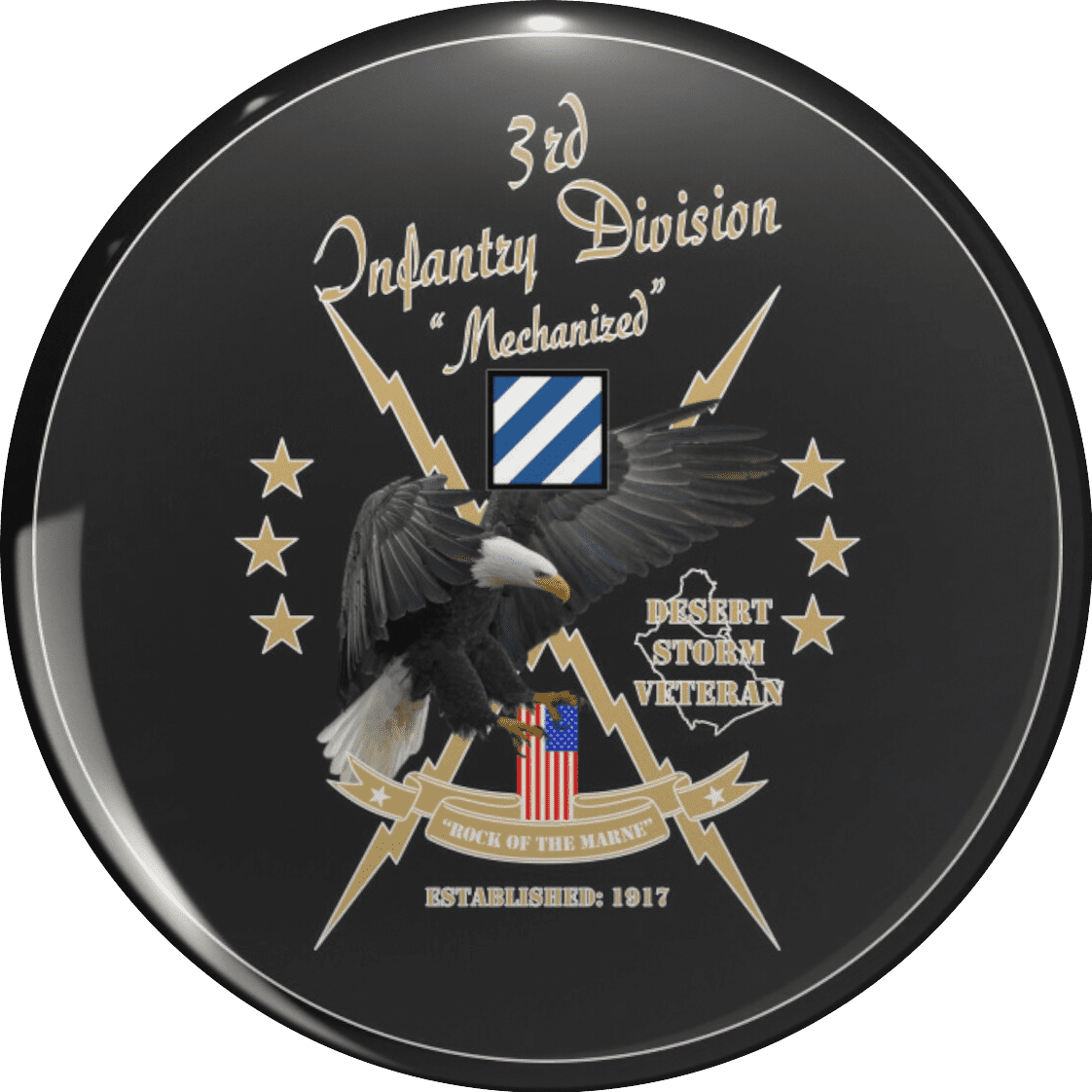3RD INFANTRY DIVISION (M) EAGLE DESIGN DESERT STORM VETERAN (DARK ...