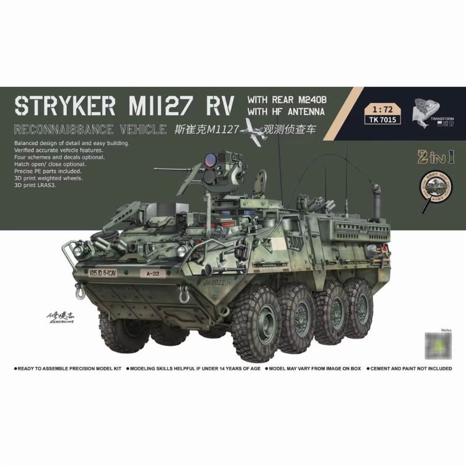 3RMODEL TK7015 1/72 Scale STRYKER MII27 RV 2IN1 Assembly plastics model ...