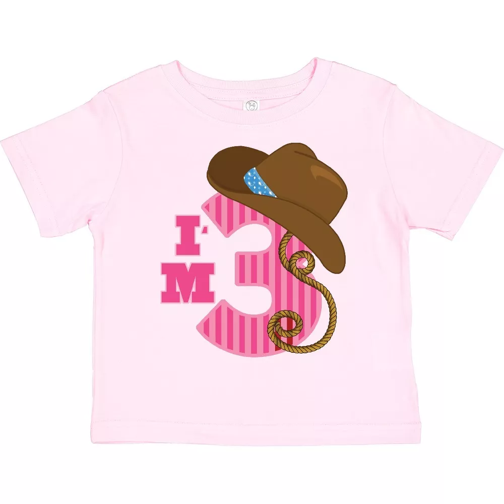 3Rd Birthday 3 Year Old Cowgirl Toddler T-Shirt Three Cute Im Clothing Baby Clothing, Cute Baby ...