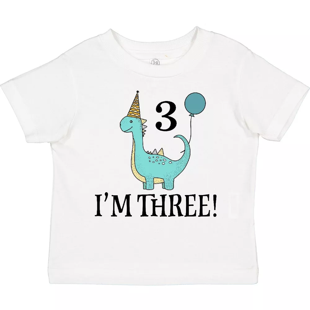 3Rd Birthday 3 Year Old Dinosaur Party Toddler T-Shirt Three Im Dino Baby Clothing, Cute Baby ...