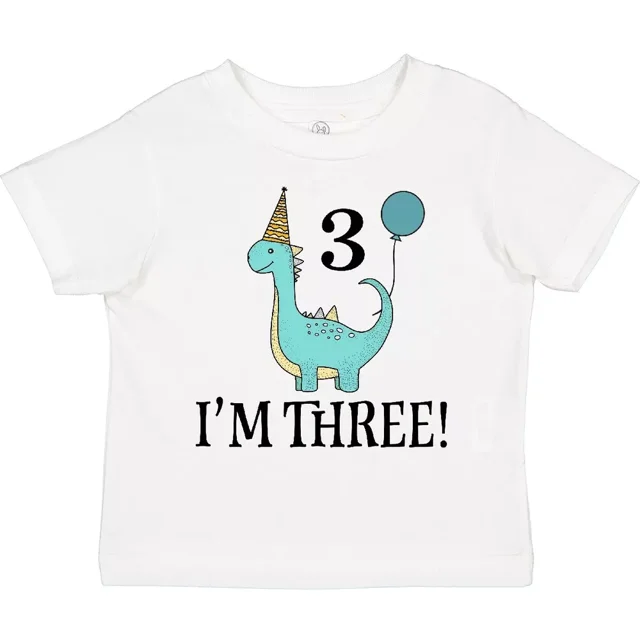 3Rd Birthday 3 Year Old Dinosaur Party Toddler T-Shirt Three Im Dino Baby Clothing, Cute Baby ...