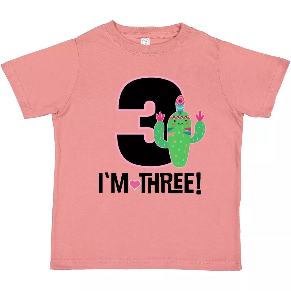 3Rd Birthday Cactus For 3 Year Old Girl Toddler T-Shirt Im Childs Gift Baby Clothing, Cute Baby ...