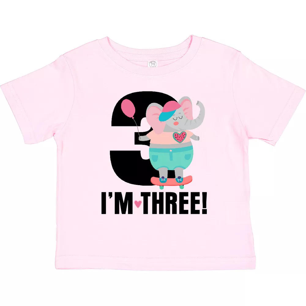 3Rd Birthday Elephant 3 Year Old Girl Toddler T-Shirt Childs Party Kid Baby Clothing, Cute Baby ...