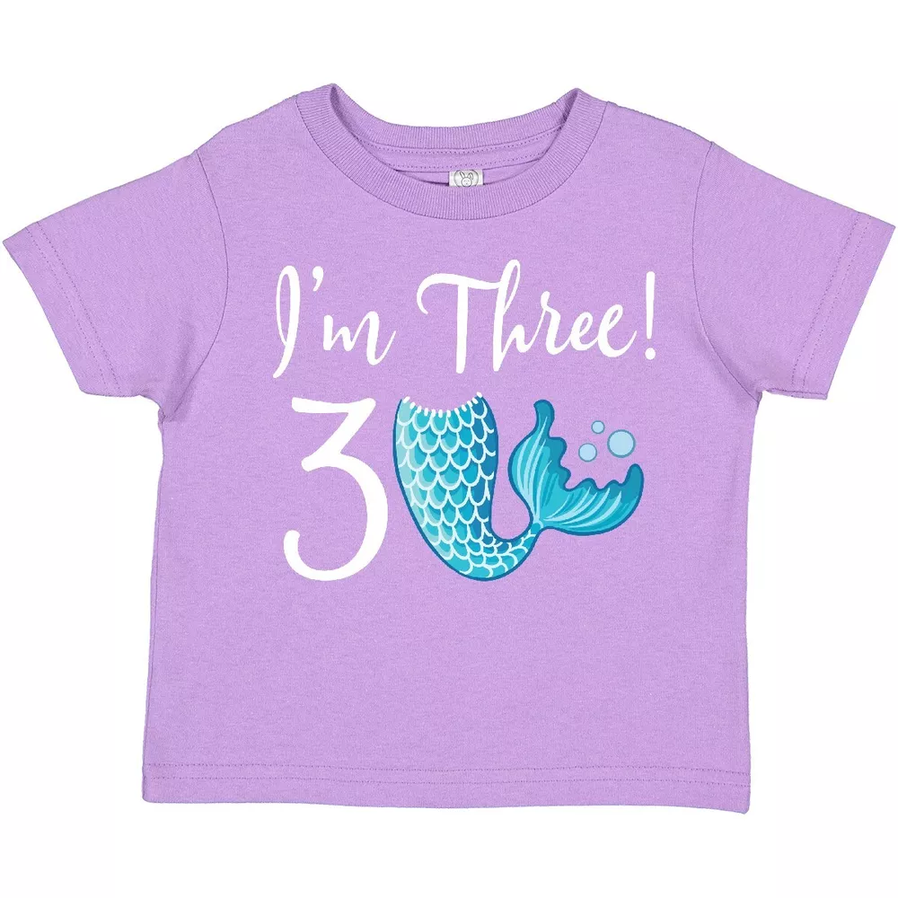 3Rd Birthday Mermaid Party Toddler T-Shirt 3 Year Old Im Three Tail Baby Clothing, Cute Baby ...