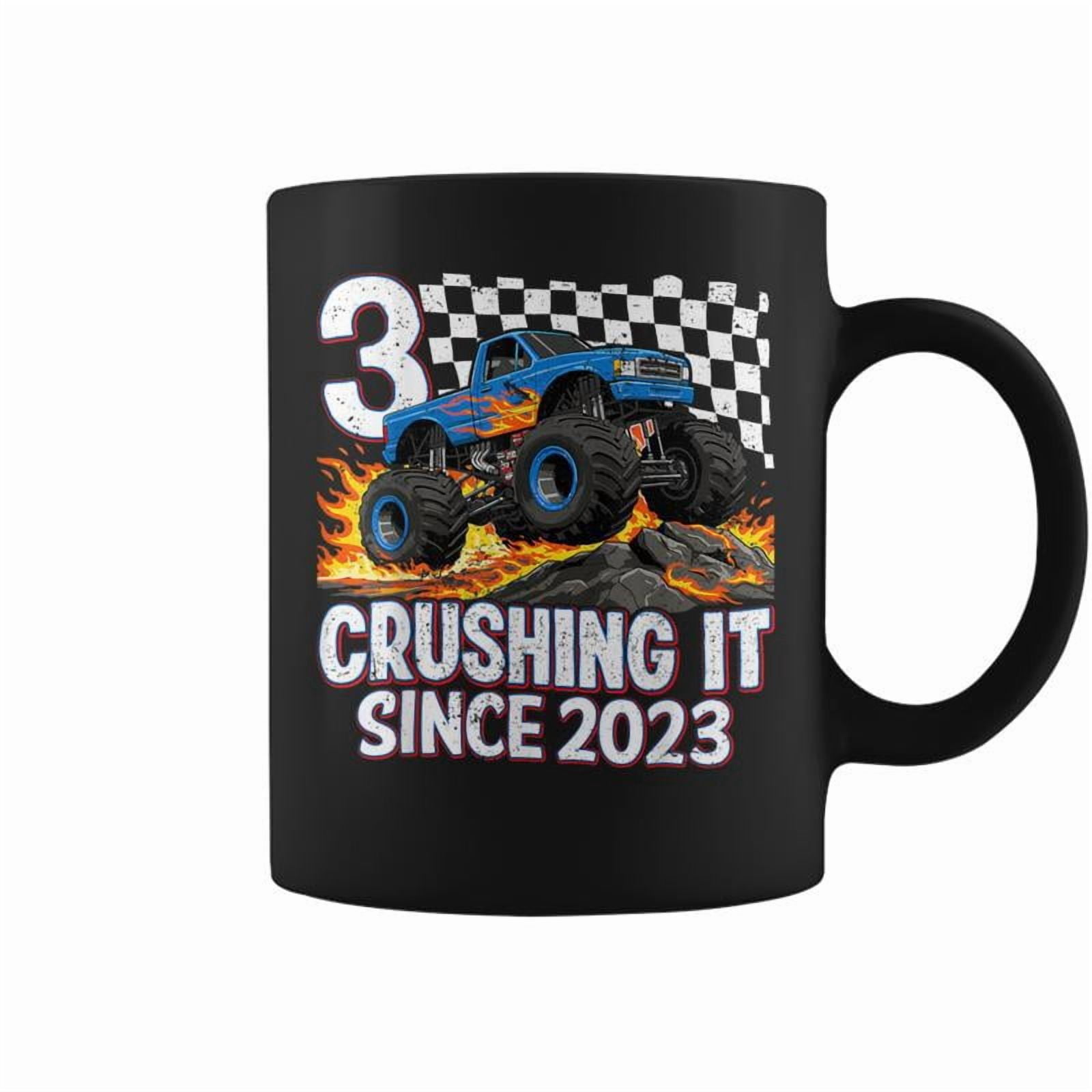 3Rd Birthday Monster Truck 3 Year Old Boys Party Born 2023 Coffee Mug ...
