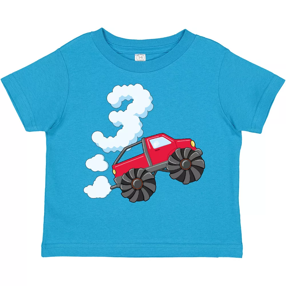 3Rd Birthday Monster Truck Fun Toddler T-Shirt Birthdays 3 Three Years Baby Clothing, Cute Baby ...