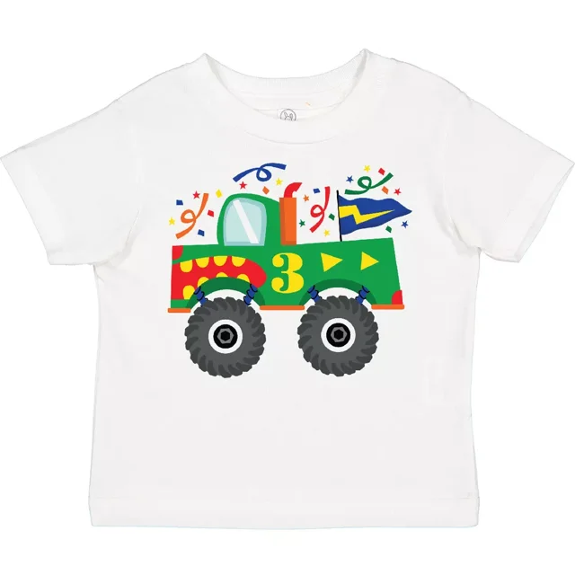 3Rd Birthday Monster Truck Toddler T-Shirt Happy Third Three Turning 3 ...