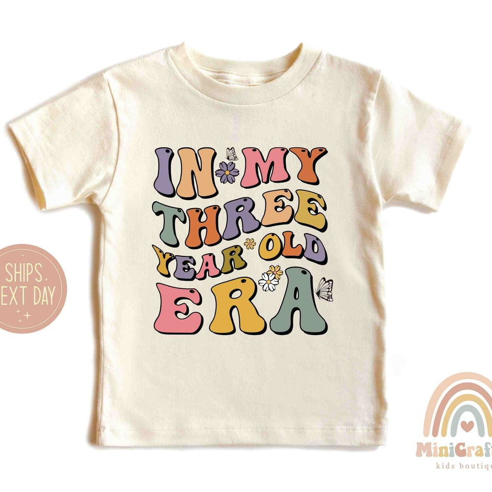 3Rd Birthday Toddler Shirt, In My Three Year Old Era Shirt, 3 Year Old Birthday Shirt, Toddler ...