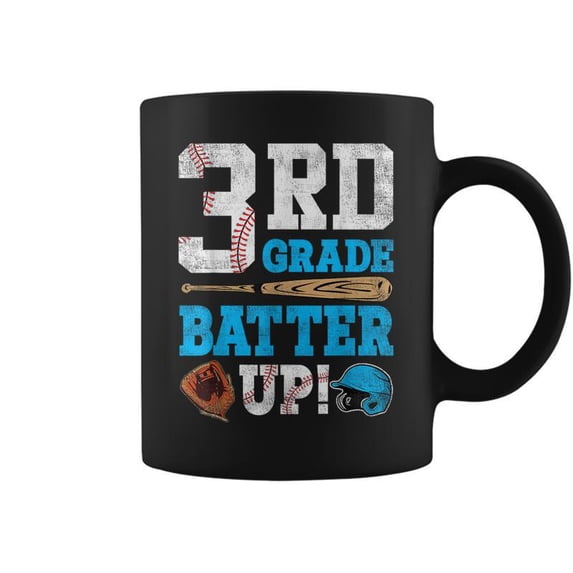 3Rd Grade Batter Up Baseball Back To School Third Grade Boy Coffee Mugs ...