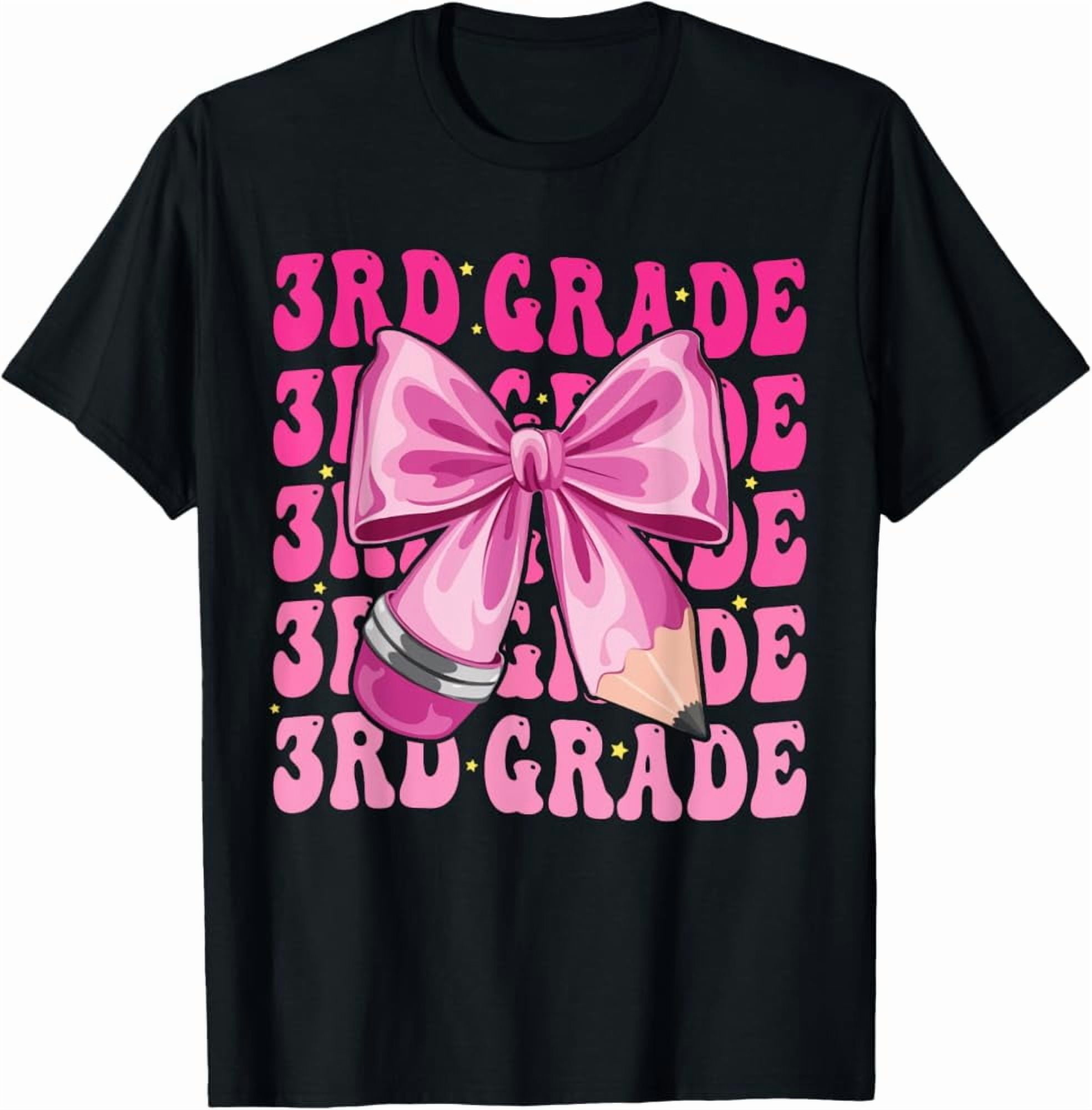 3Rd Grade Girls Coquette Bow Back To School Third Grade T-Shirt ...
