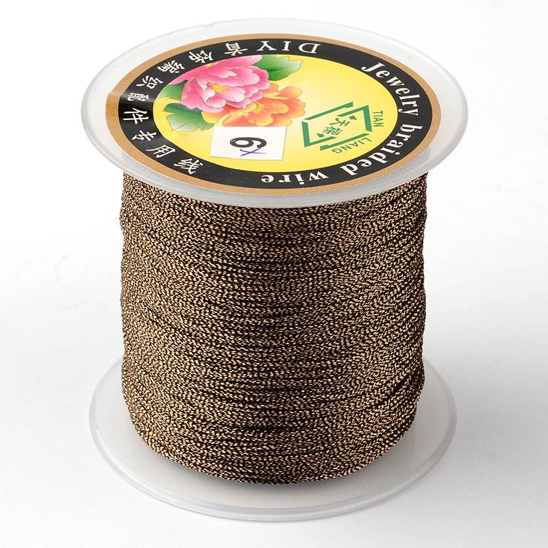 3Roll Round Metallic Thread 12-Ply Camel 1mm 54.68 yards(50m)/roll ...