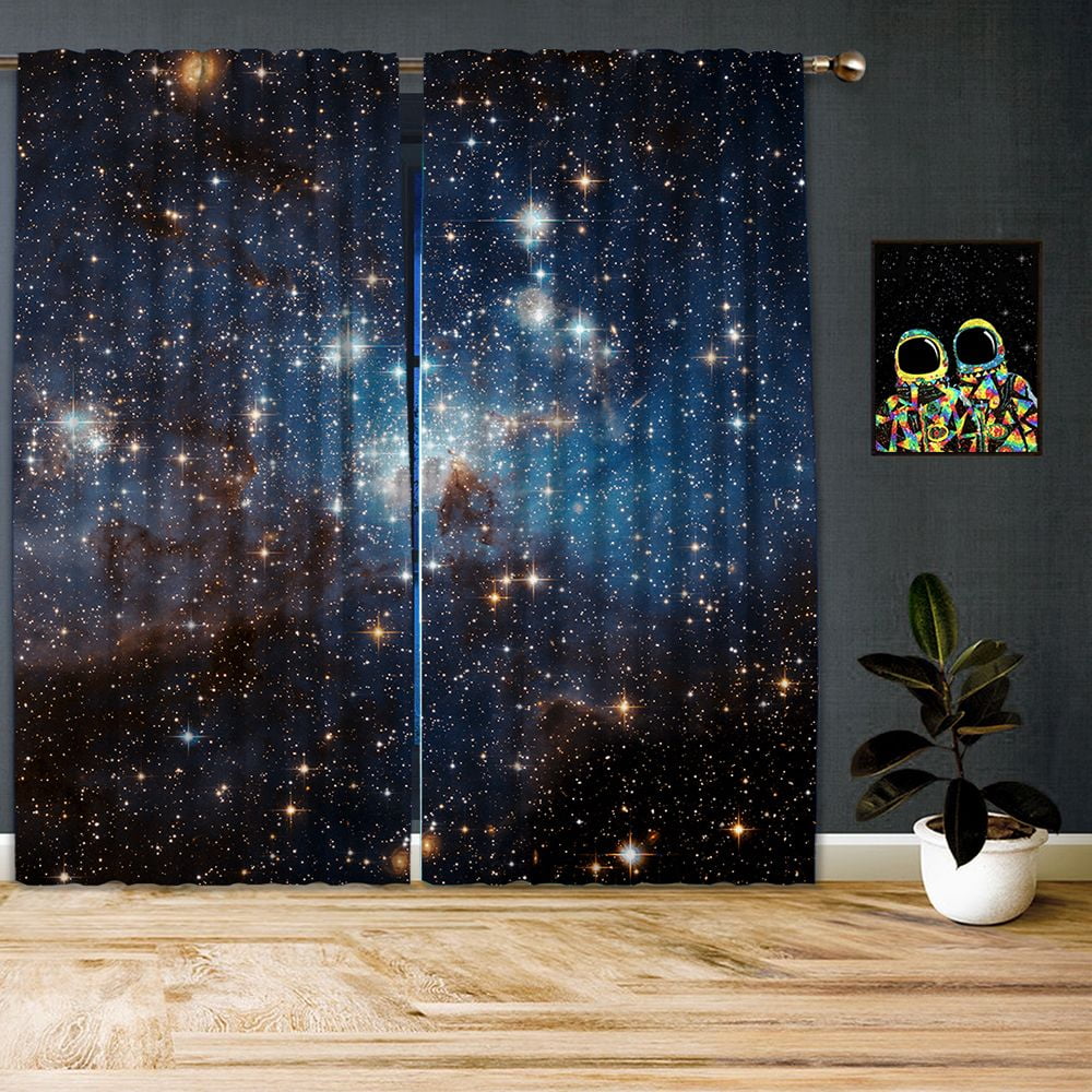 3S Brother's A Near-Infrared View Galaxy Theme Room Darkering Curtains ...