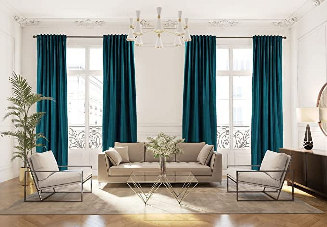 3S Brother's Extra Long Solid Luxury Matte Velvet Soft Curtain ...