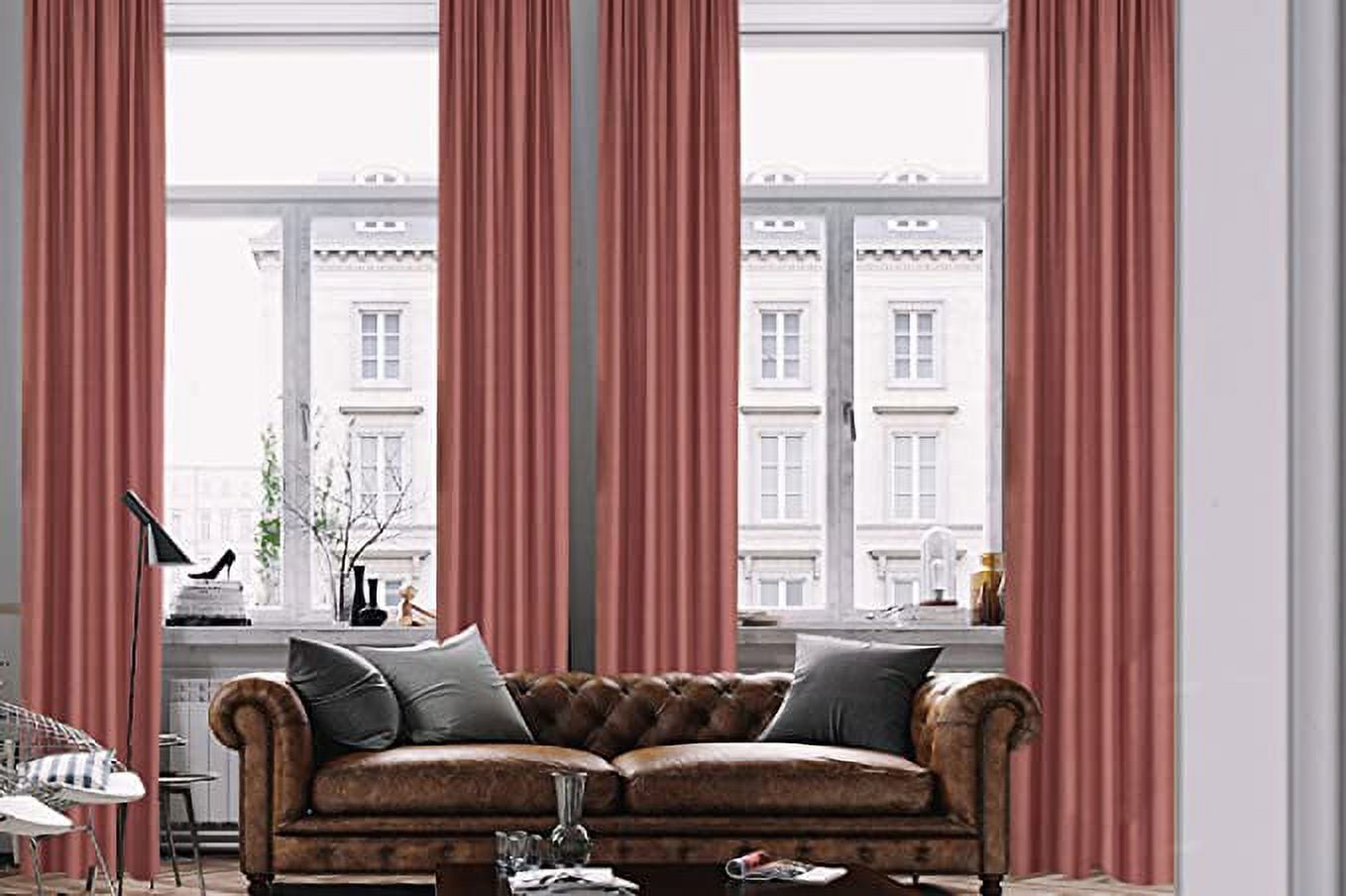 3S Brother's Home Decorative Pink Curtains Extra Wide Extra Long Luxury ...