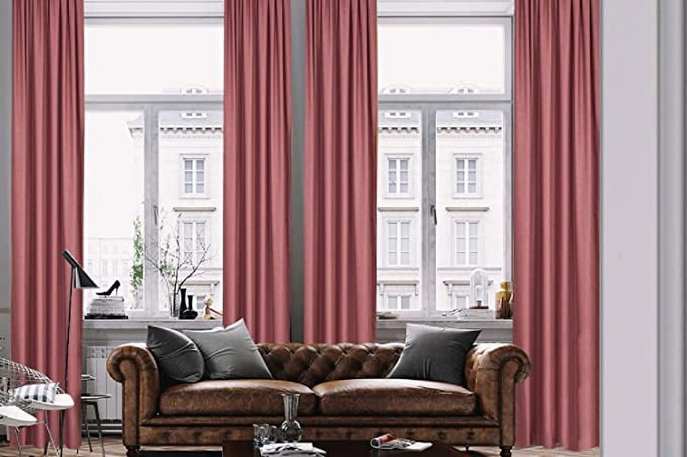 3S Brother's Home Decorative Rose Pink Curtains Extra Long Luxury ...