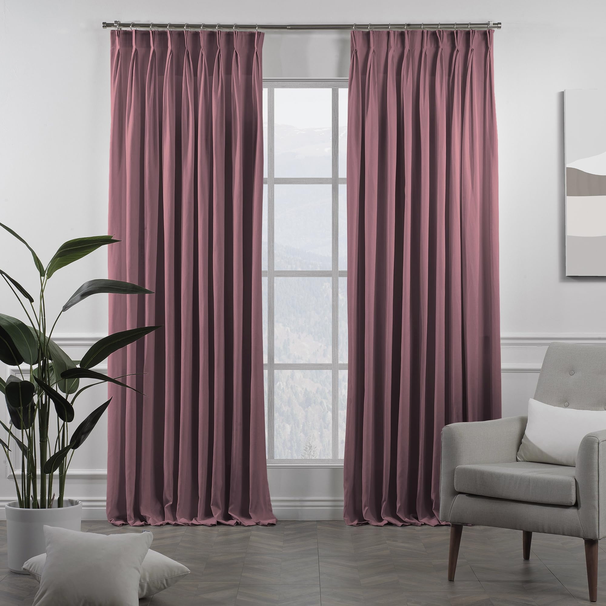 3S Brother's Pinch Pleated Linen Texture Drapes Home Décor Single Panel ...