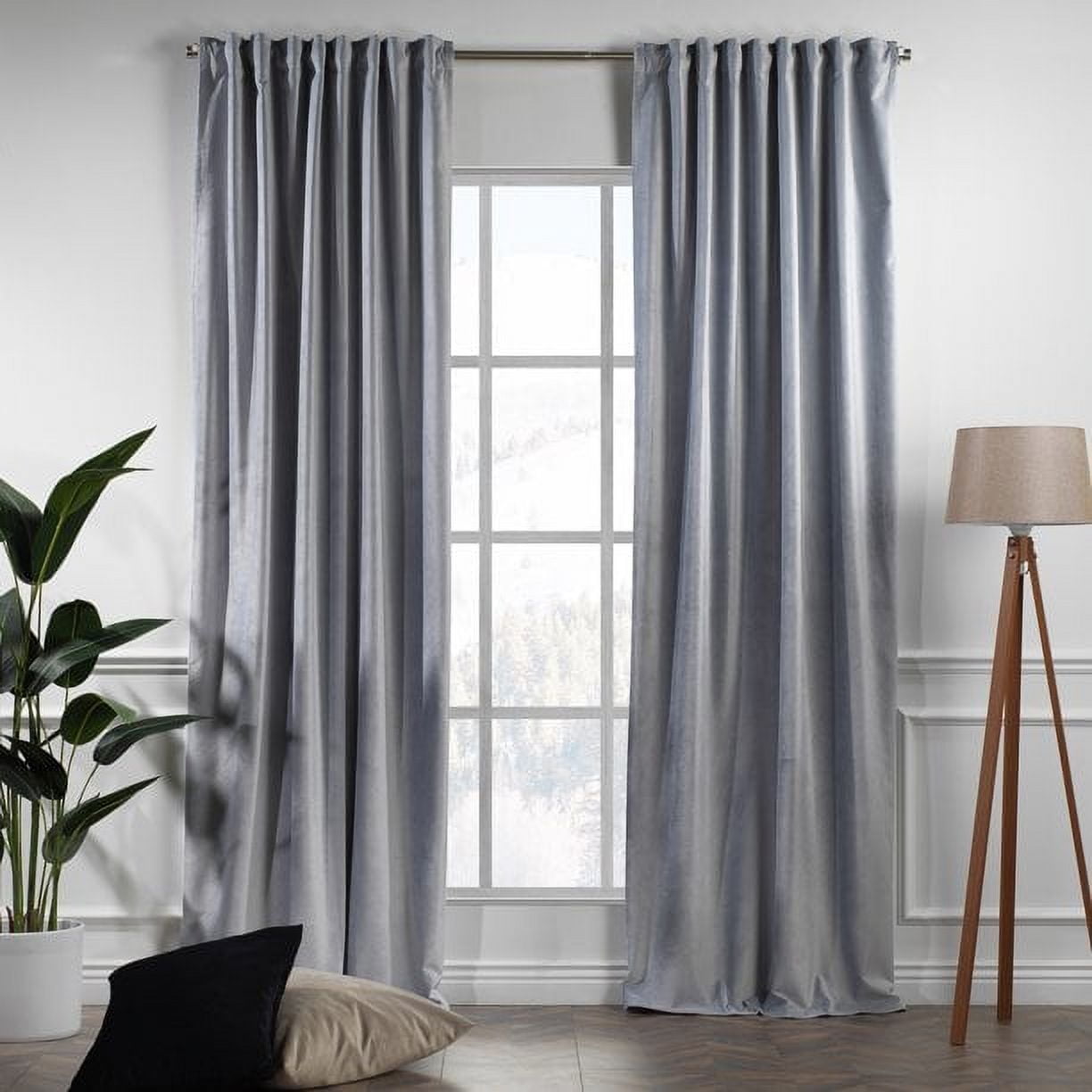 3S Brother's Solid Luxury Matte Velvet Soft Curtains Set of 2 Panels ...