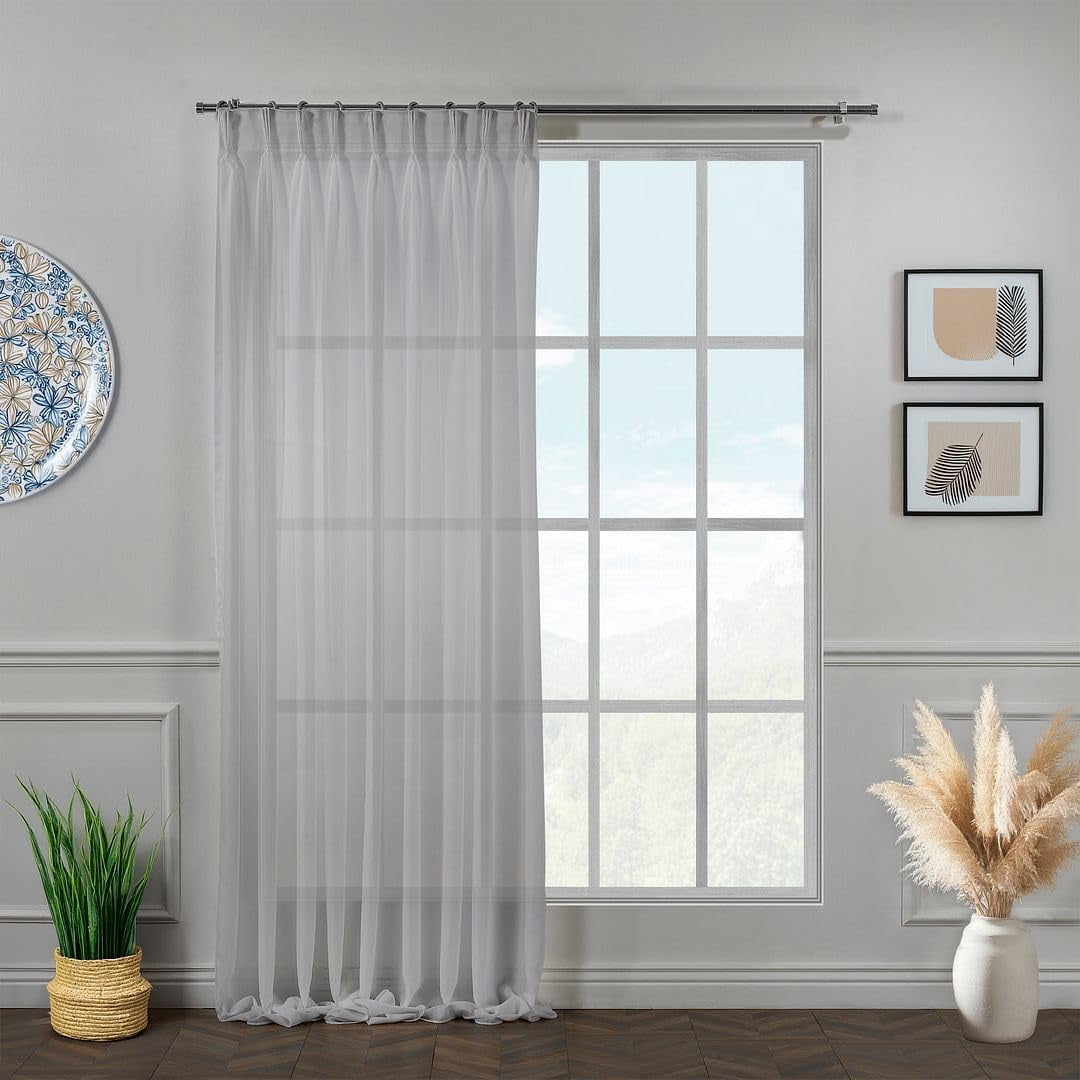 3S Brothers Decorative Faux Crep Chiffon Semi Sheer Single Panel ...