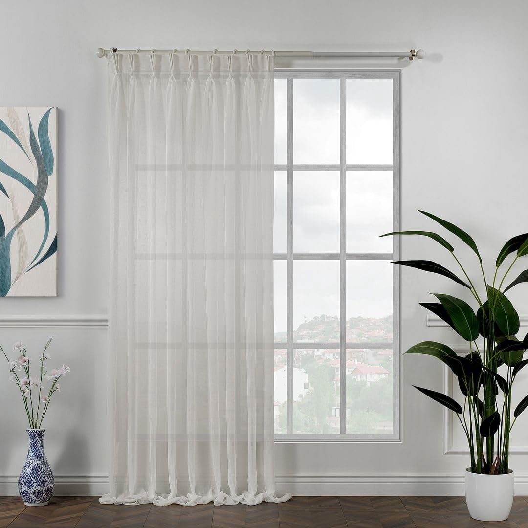 3S Brothers Decorative Faux Linen Semi Sheer Single Panel Hanging Style ...