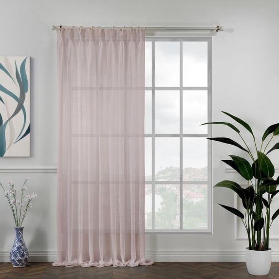 3S Brothers Decorative Faux Linen Semi Sheer Single Panel Hanging Style ...