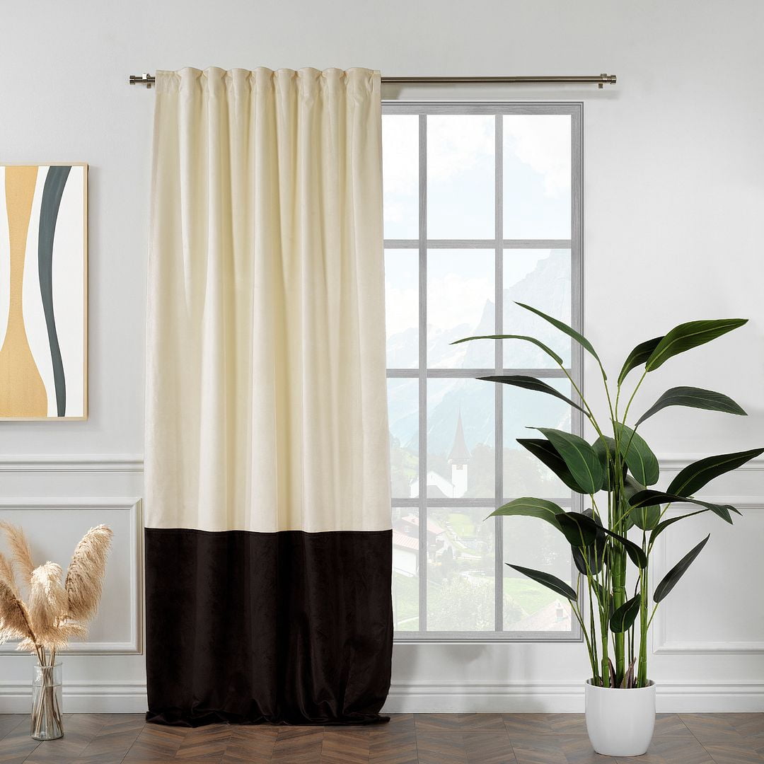 3S Brothers Light Blocking Color Block of Matte Velvet Single Panel ...