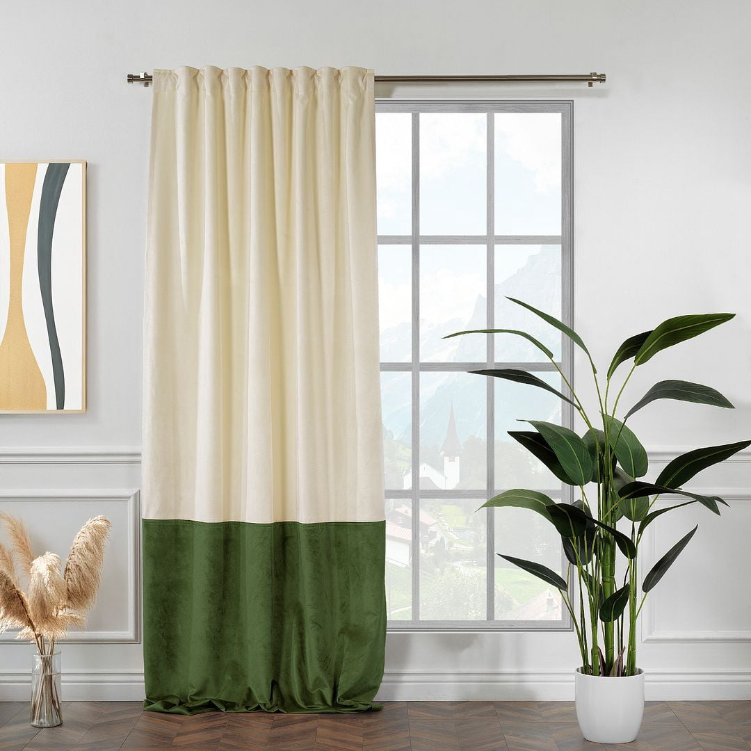 3S Brothers Light Blocking Color Block of Matte Velvet Single Panel ...
