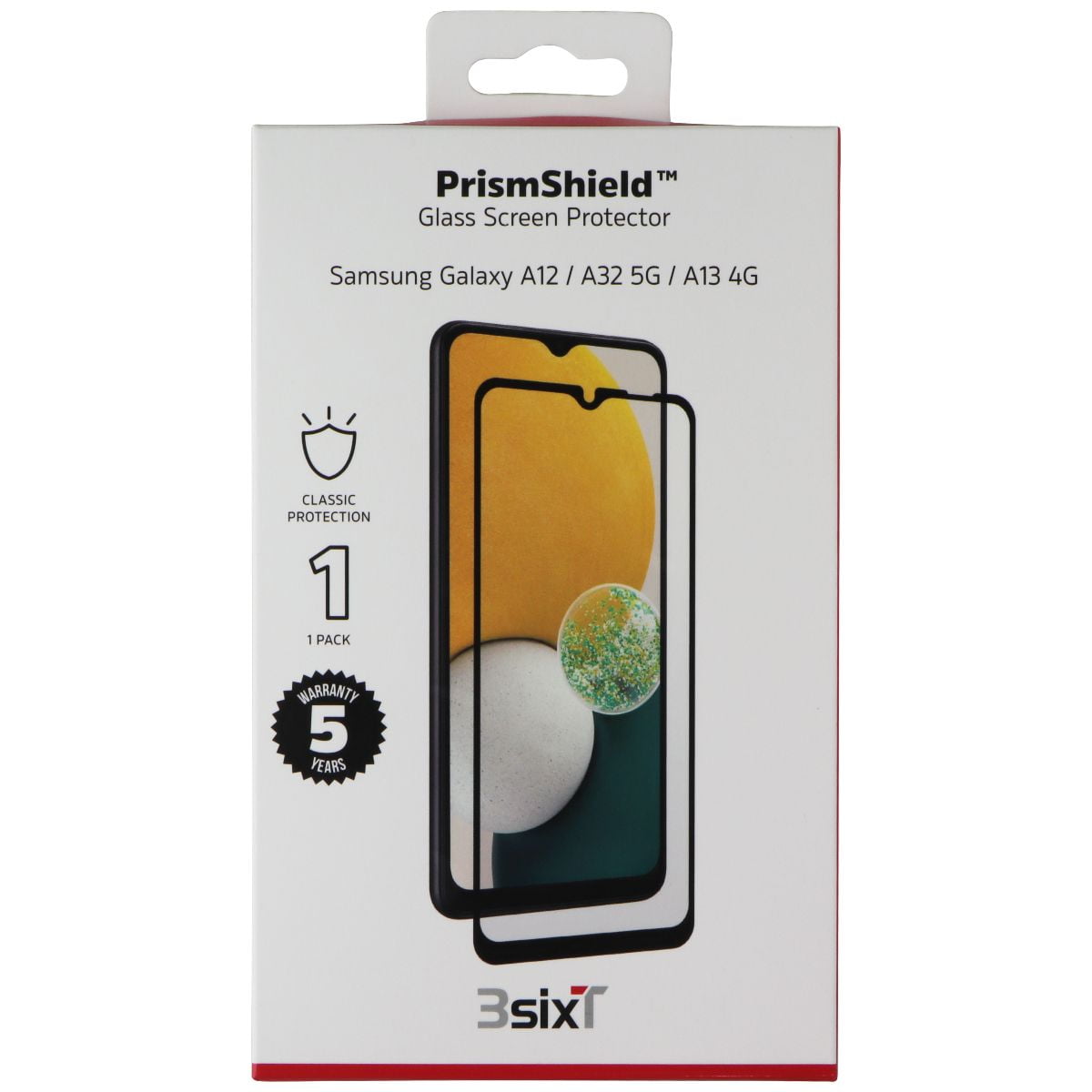 3SIXT PrismShield Glass Screen Protector for Galaxy A12 / A32 - Clear ...