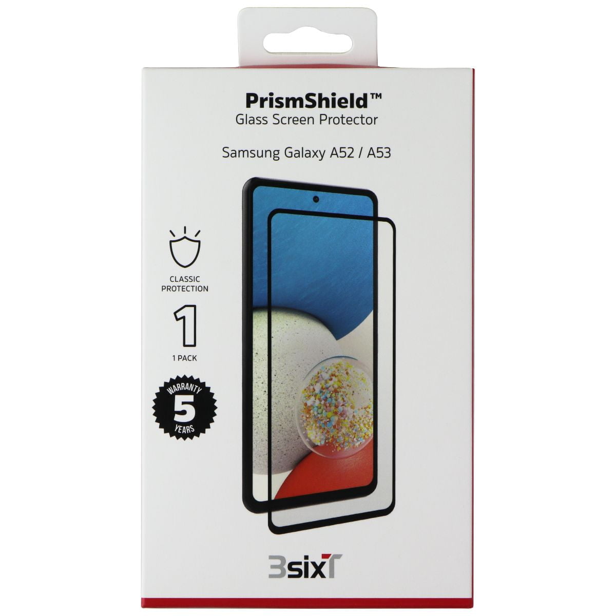3SIXT PrismShield Glass Screen Protector for Galaxy A52 / A53 - Clear ...