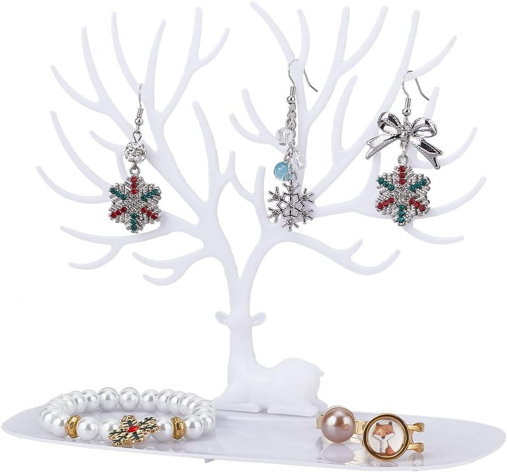 3Set Earring Tree Stand Organizer Earring Display Stands White Jewelry ...