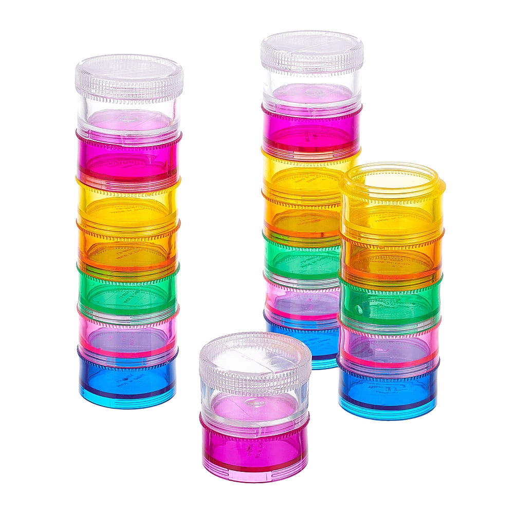 3Set Plastic Pill Boxes Travel Medicine Boxes with 7 Compartments Flat ...