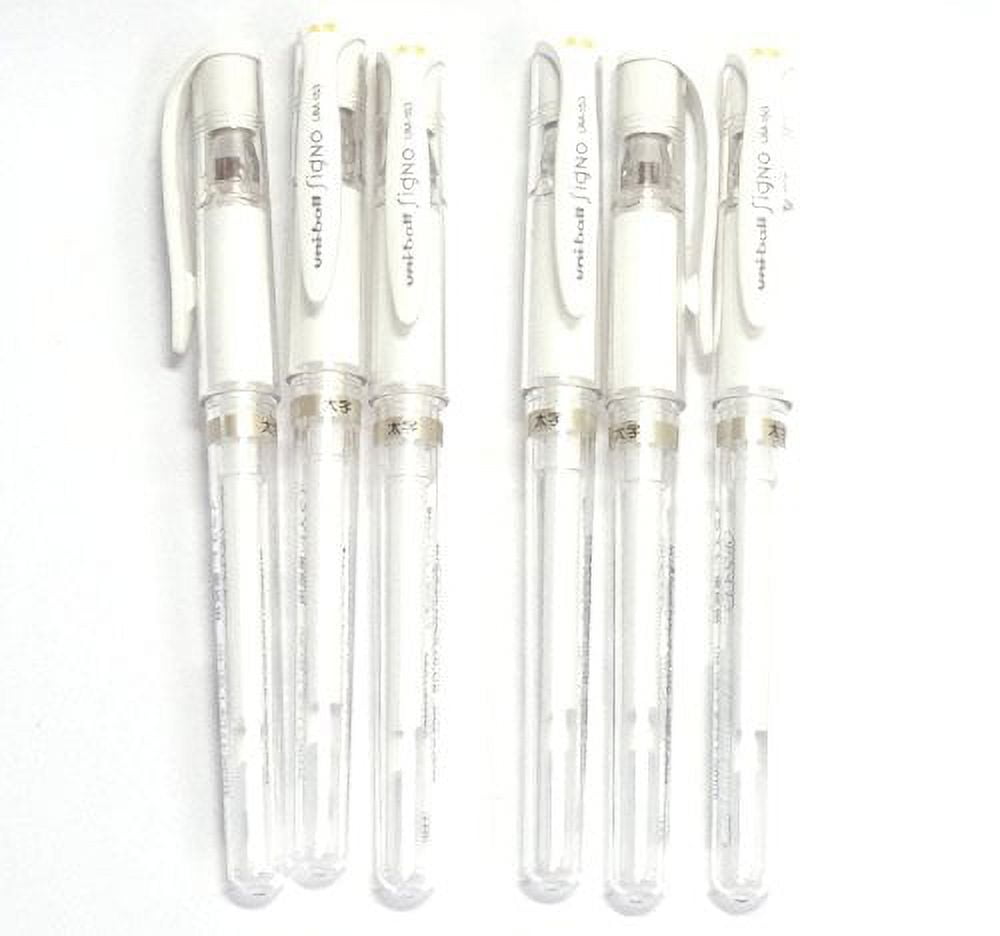3Set X Uni-Ball Signo Broad Point Gel Impact Pen - White Ink - Total 18 ...