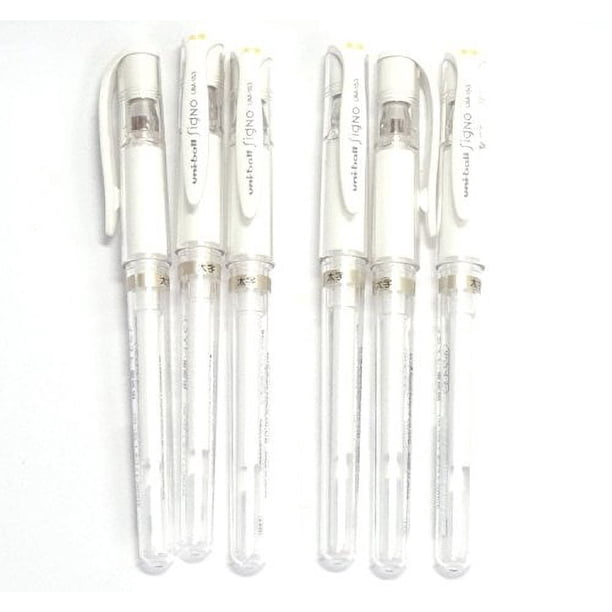 3Set X Uni-Ball Signo Broad Point Gel Impact Pen - White Ink - Total 18 ...