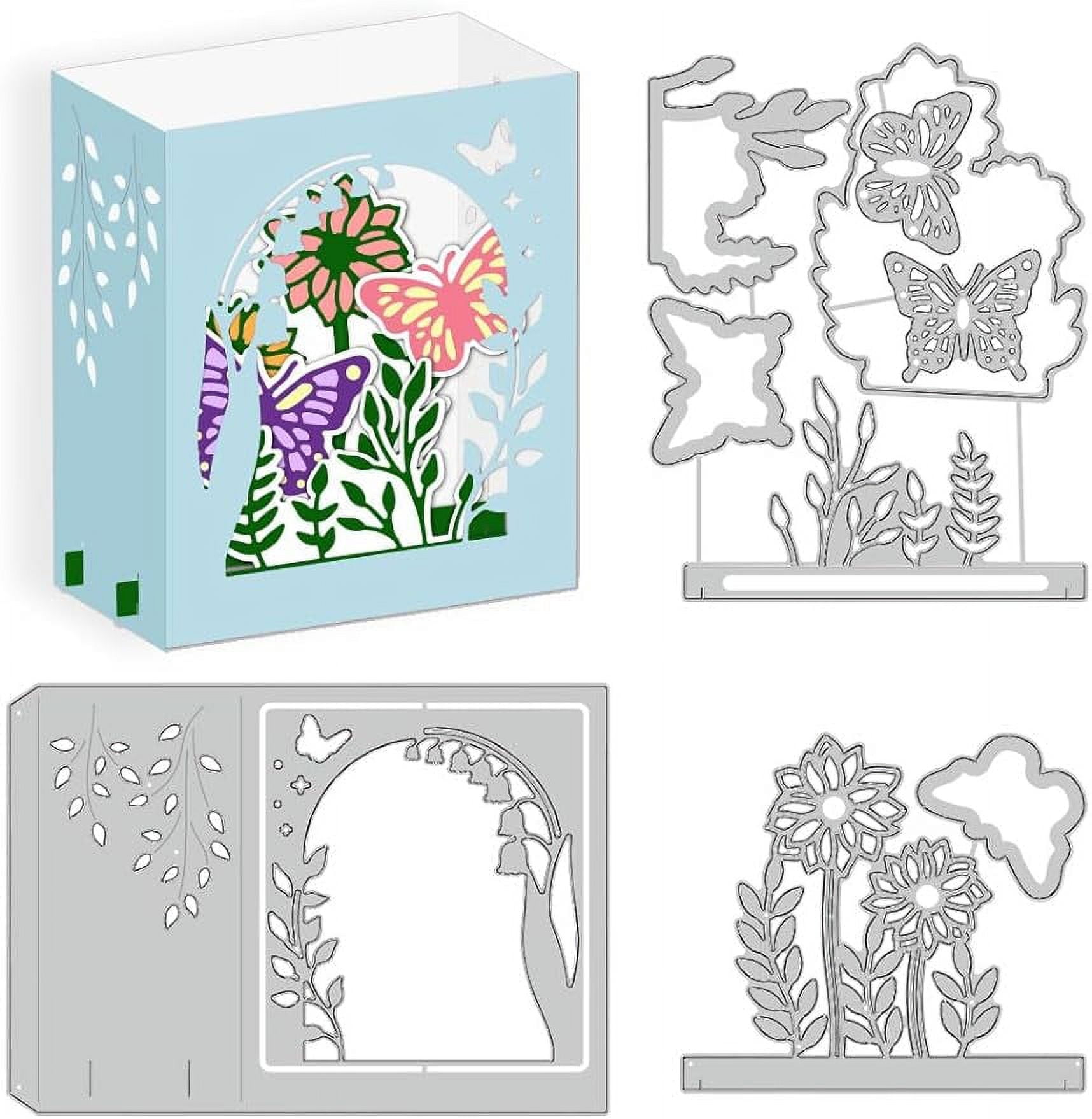 3Sets 3D Box Butterfly and Flower Garden Window Cutting Dies for DIY ...