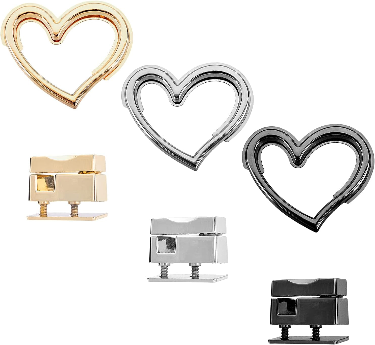 3Sets Heart Alloy Purse Twist Lock Purse Closure Twist Lock Clasp ...