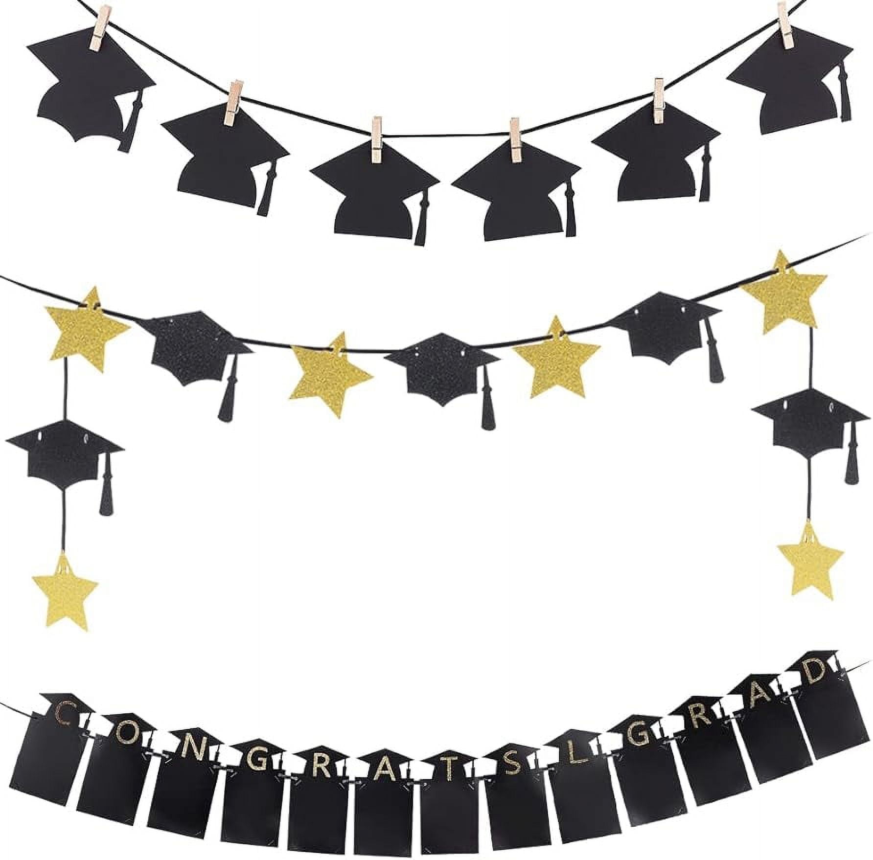 3Sets Paper Graduation Theme Photo Wall Decorations with Paper ...