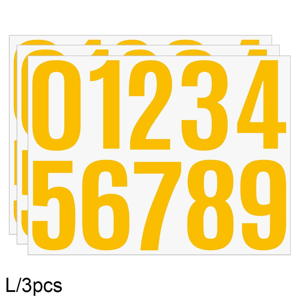 3Sheets Mailbox Numbers Stickers Waterproof Adhesive Vinyl Number ...