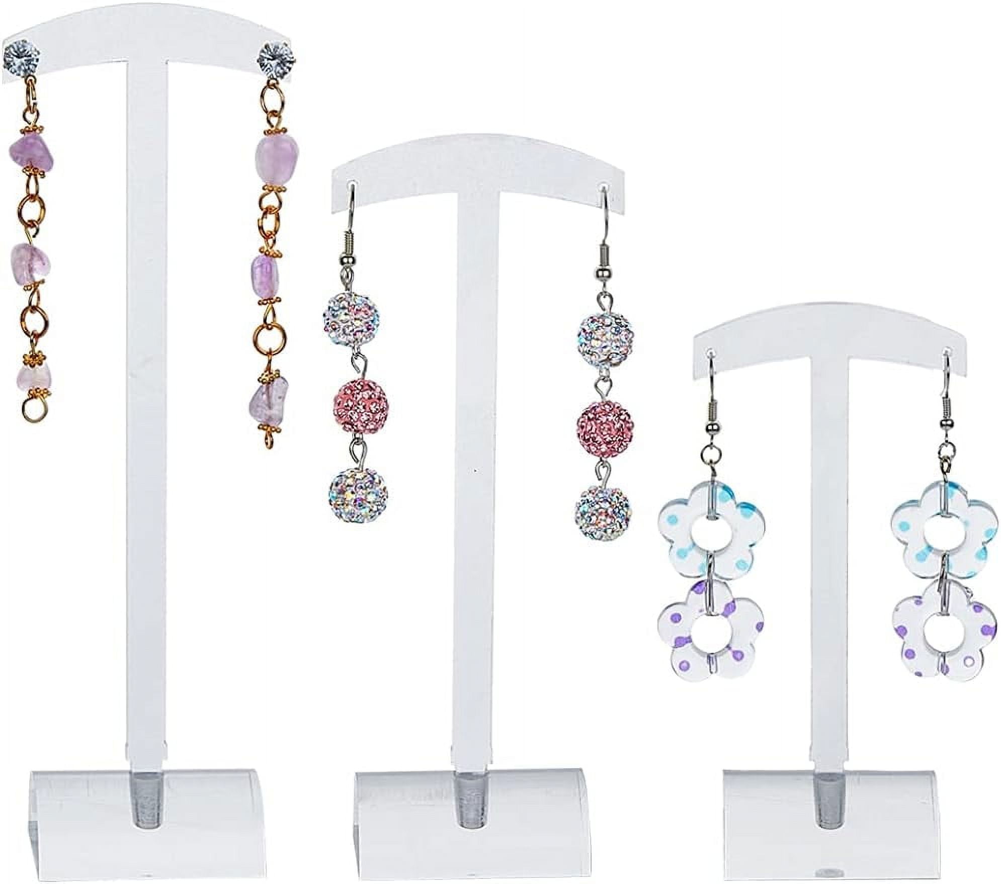 3Sizes Acrylic T Bar Earring Display Stand Countertop Hanging Jewelry ...