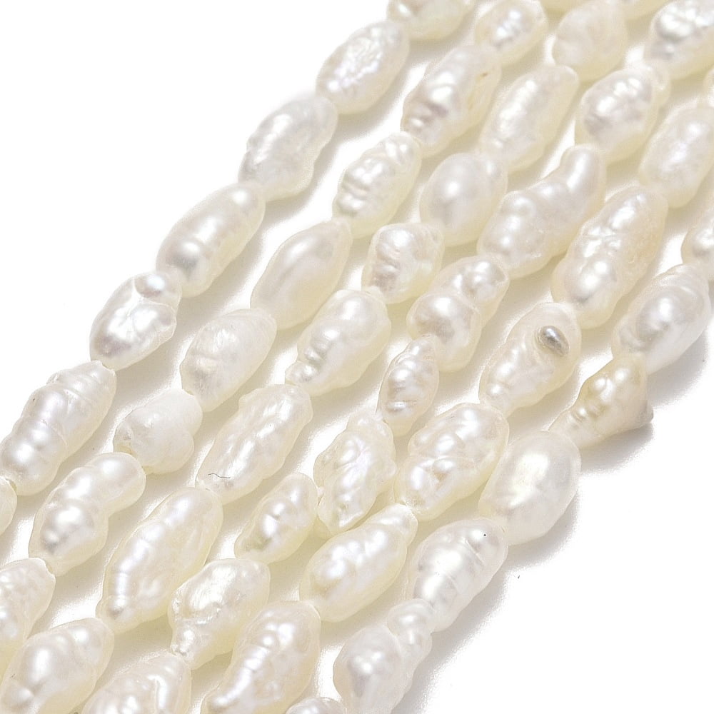 3Strand Natural Cultured Freshwater Pearl Beads Strands Keshi Pearl ...