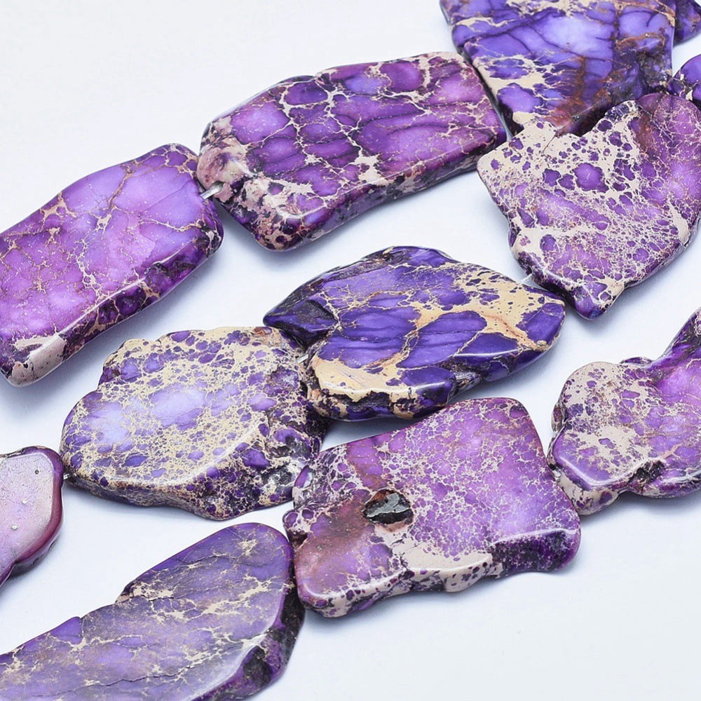 3Strand Natural Imperial Jasper Beads Strand Dyed Medium Purple 20 ...