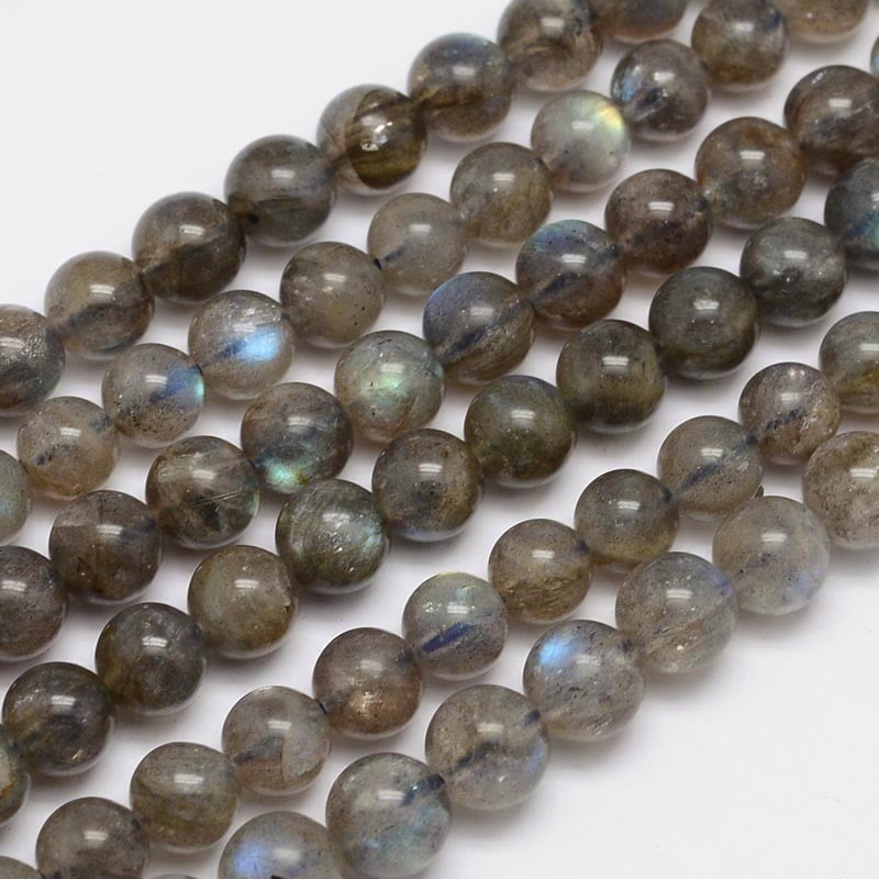 3Strand Natural Labradorite Round Bead Strands Grade A 8mm Hole: 1mm ...