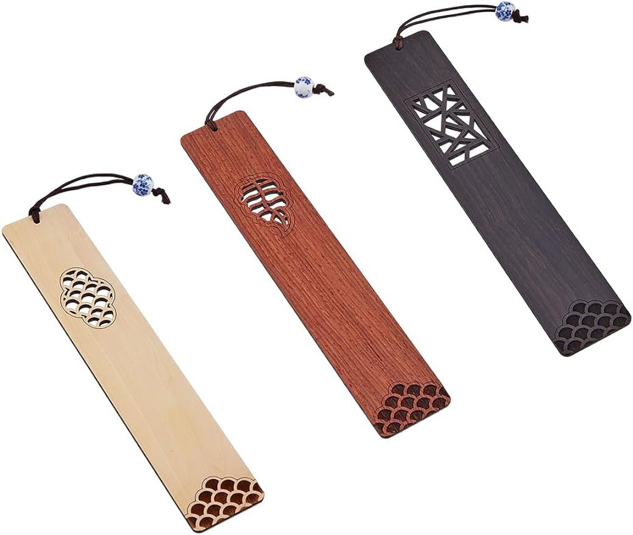 3Style Hollow Out Wood Bookmark with Carved Unique Retro Style Readers ...