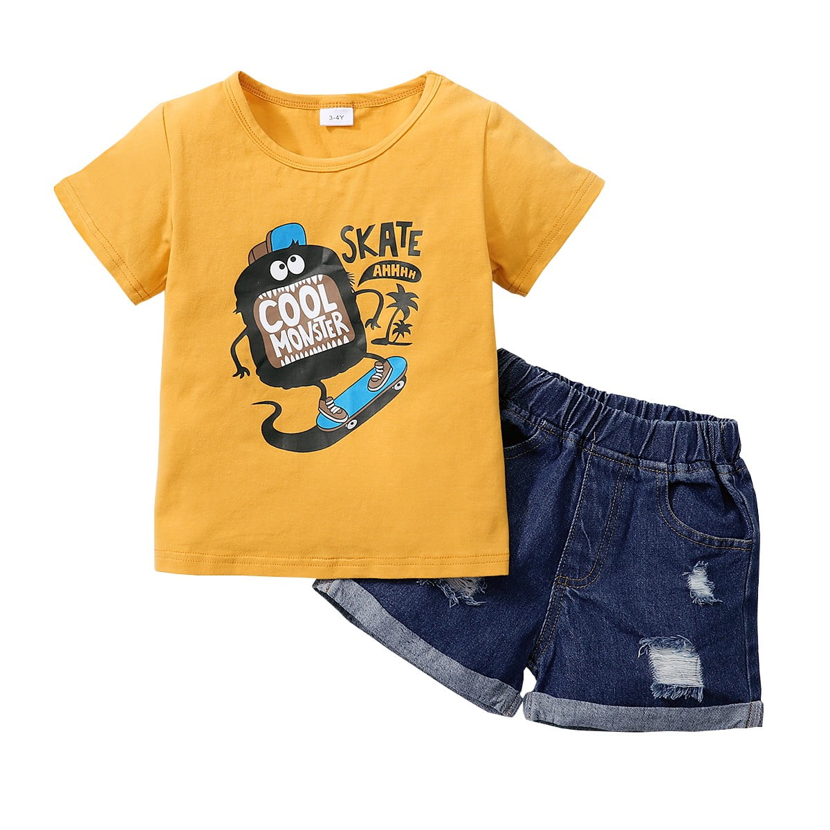 3T Baby Boys Clothes 4T Toddler Boys Summer 2PCS Outfits Letter Print ...
