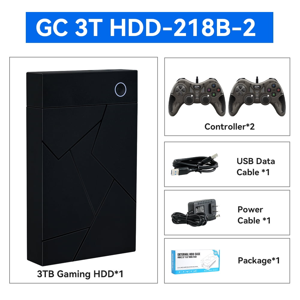 3TB Portable Gaming HDD LaunchBox/Retrobat/Playnite Retro Game Console ...