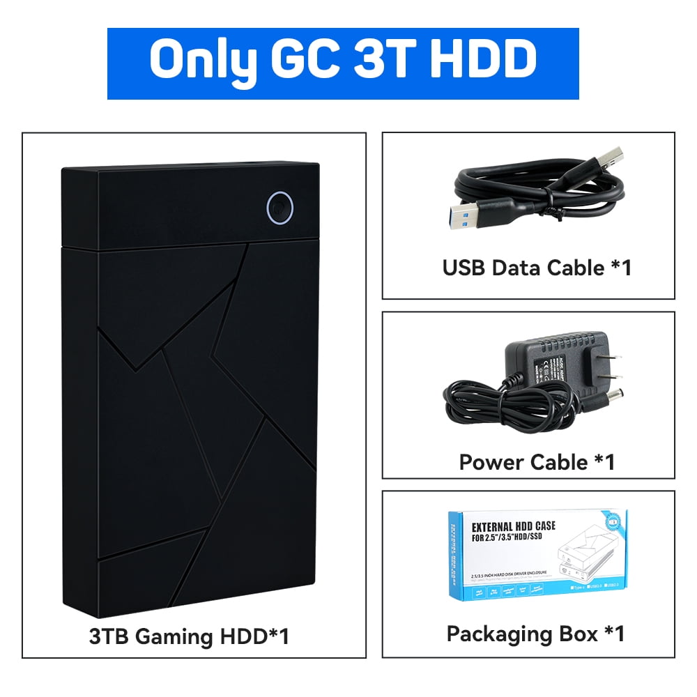 3TB Portable Gaming HDD LaunchBox/Retrobat/Playnite Retro Game Console with 17300+ AAA/3D/Retro ...